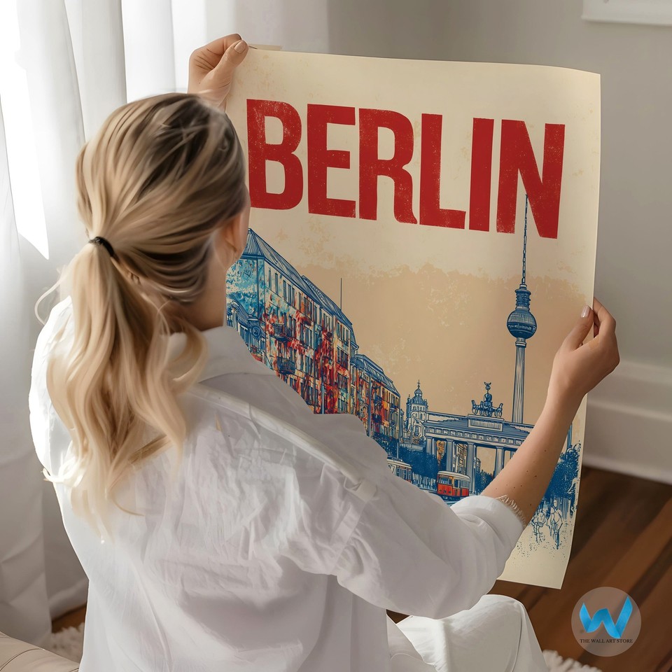 Berlin Cityscape Wall Art Urban Vintage Style Print Urban Scene W ...