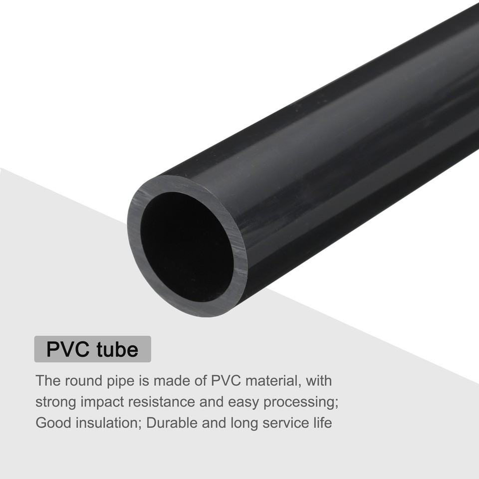 PVC Rigid Round Pipe 24.8mm ID 32mm(1 1/4") OD 350mm Dark Grey High ...