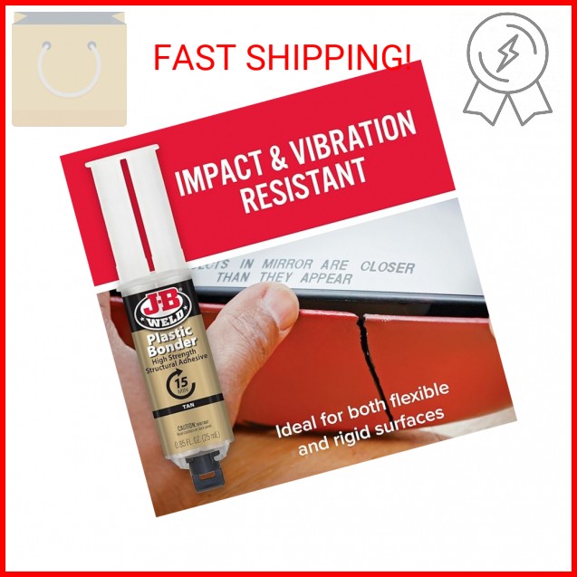 J-B Weld 50133 Plastic Bonder Structural Adhesive Syringe - Tan - 25 ml ...