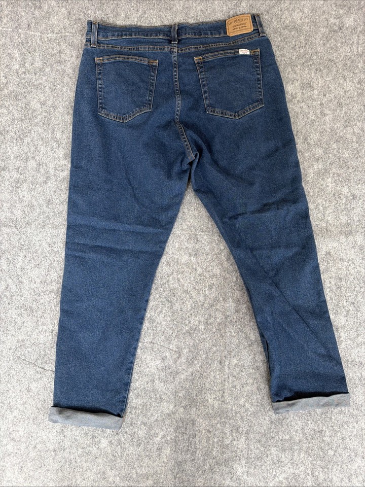 Levis Signature Jeans Women 12 Blue Denim Heritage Mid-Rise Boyfriend ...