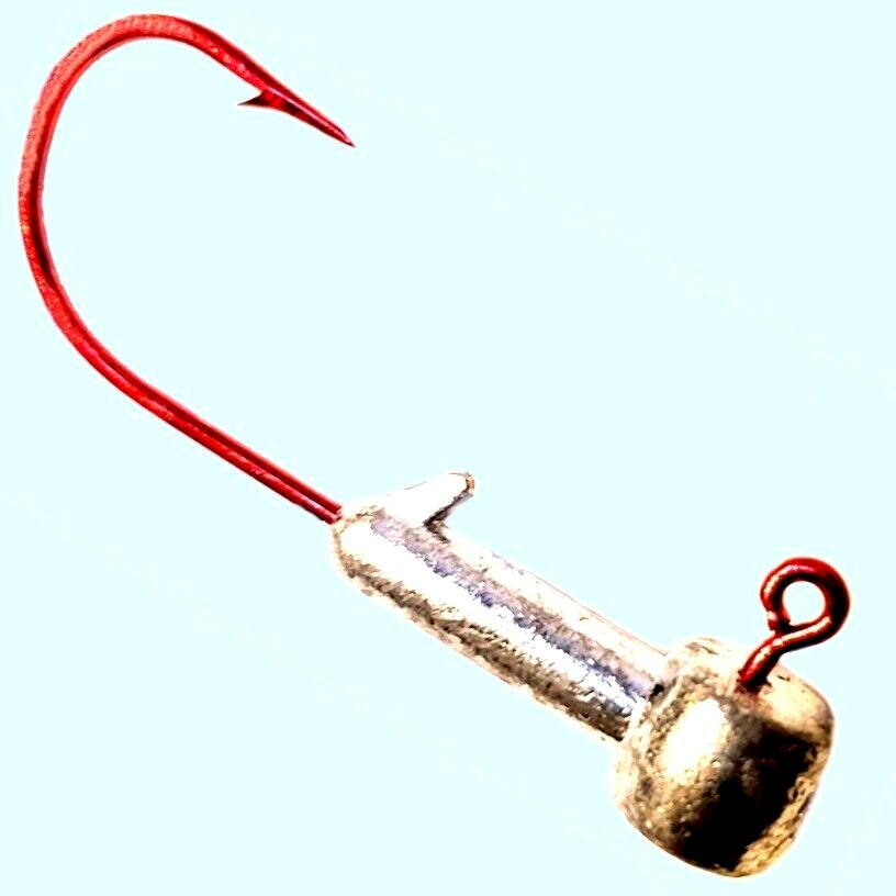 Eagle Claw Bfh18-r Grub Head 1/8ozunpaited Jig Red Hook 10 PK for sale ...