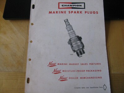 ORIG CHAMPION MARINE SPARK PLUGS CHART FOR INBOARD OUTBOARD MOTORS ...