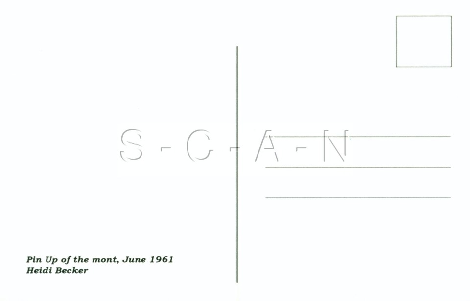 Nude Color Postcard- Pin Up of the Month 1961- Super Endowed Heidi ...