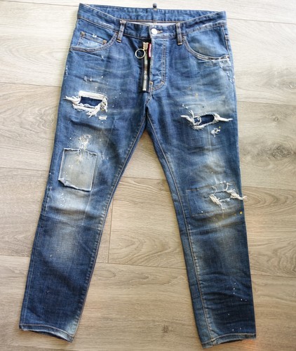 DSQUARED2 JEANS 48 jean denim skater cut blue zip dsquared 2 d2 | eBay