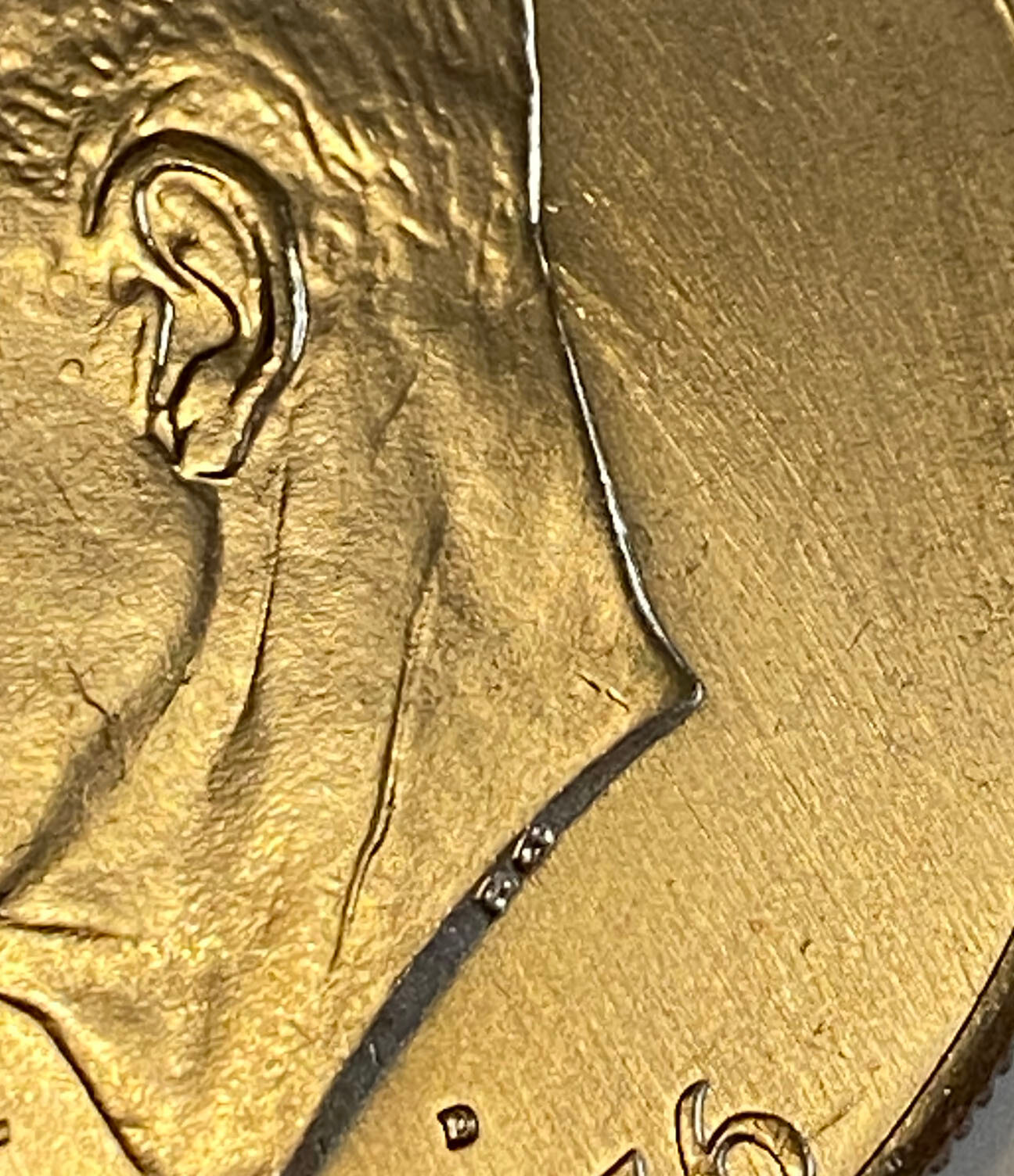 1976 D Type 2 Eisenhower Dollar Multiple Die Clashing On Obverse ...