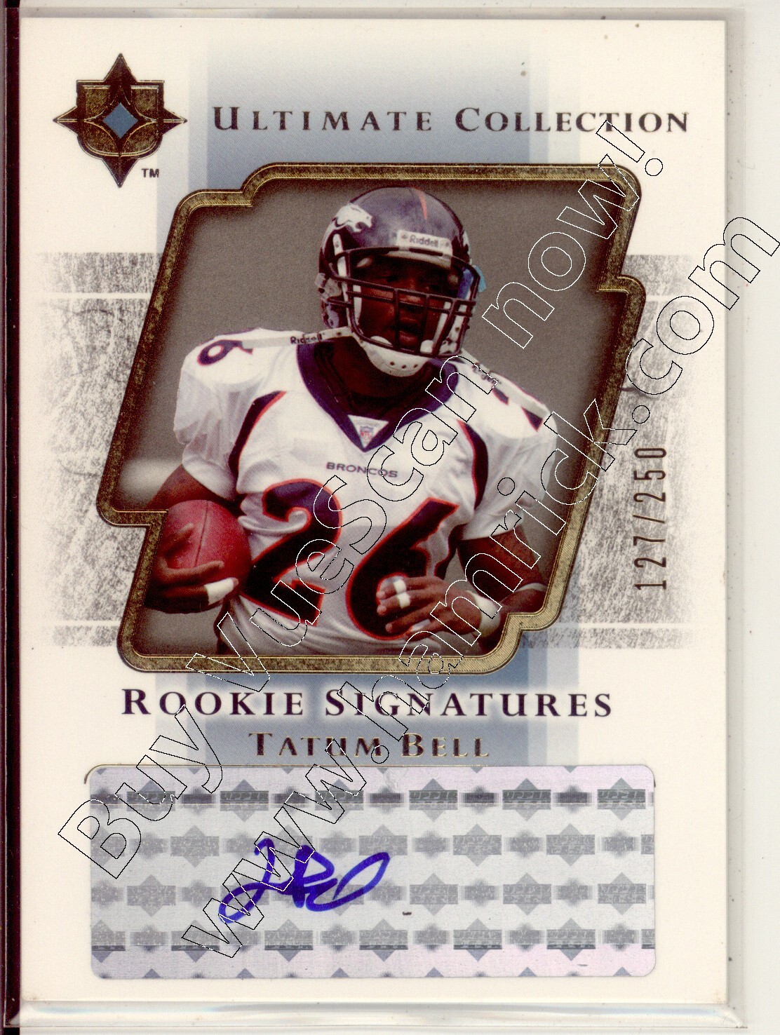 tatum bell rookie rc draft auto autograph broncos oklahoma state osu ...