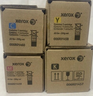SET GENUINE XEROX 006R01457 006R01458 006R01459 006R01460 Toners -- BLK ...