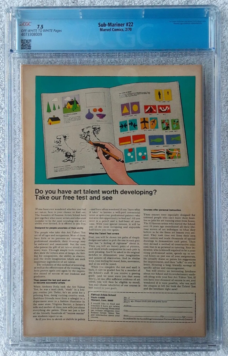 Sub-Mariner #22 (Marvel, 2/70) CGC 7.5 VF- {Doctor Strange & Namor Team-Up} | eBay