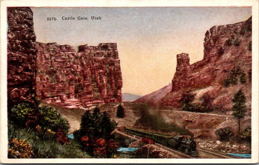 Postcard Castle Gate Utah White Border | eBay