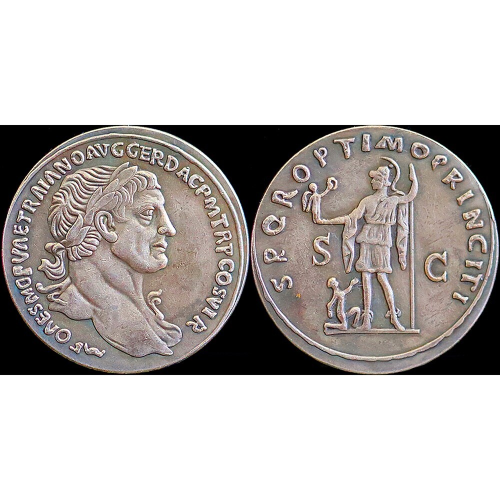 104-107 AD Large Ancient Roman Coin Trajan Sestertius Roman Emperor ...