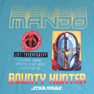 Star Wars T-Shirt tee Large Mando Mandalorian Bounty Hunter logo Movie ...