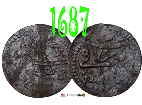 Islamic OTTOMAN EMPIRE Golden Horde 1 Manghir 1687 Copper Coin #19926 ...