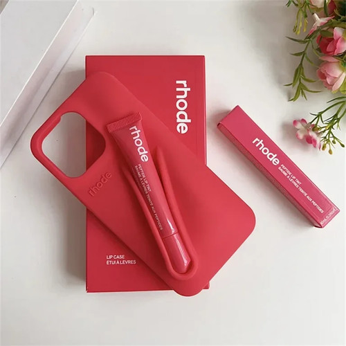 Rhode Peptide Lip-Tint Silicon Phone Case WITH Lip Gloss iPhone 16 Pro ...