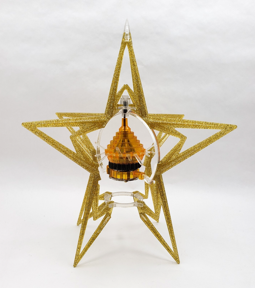 Merry Glow Star Tree Topper Spinning Rotating Sputnik Vintage Christmas ...