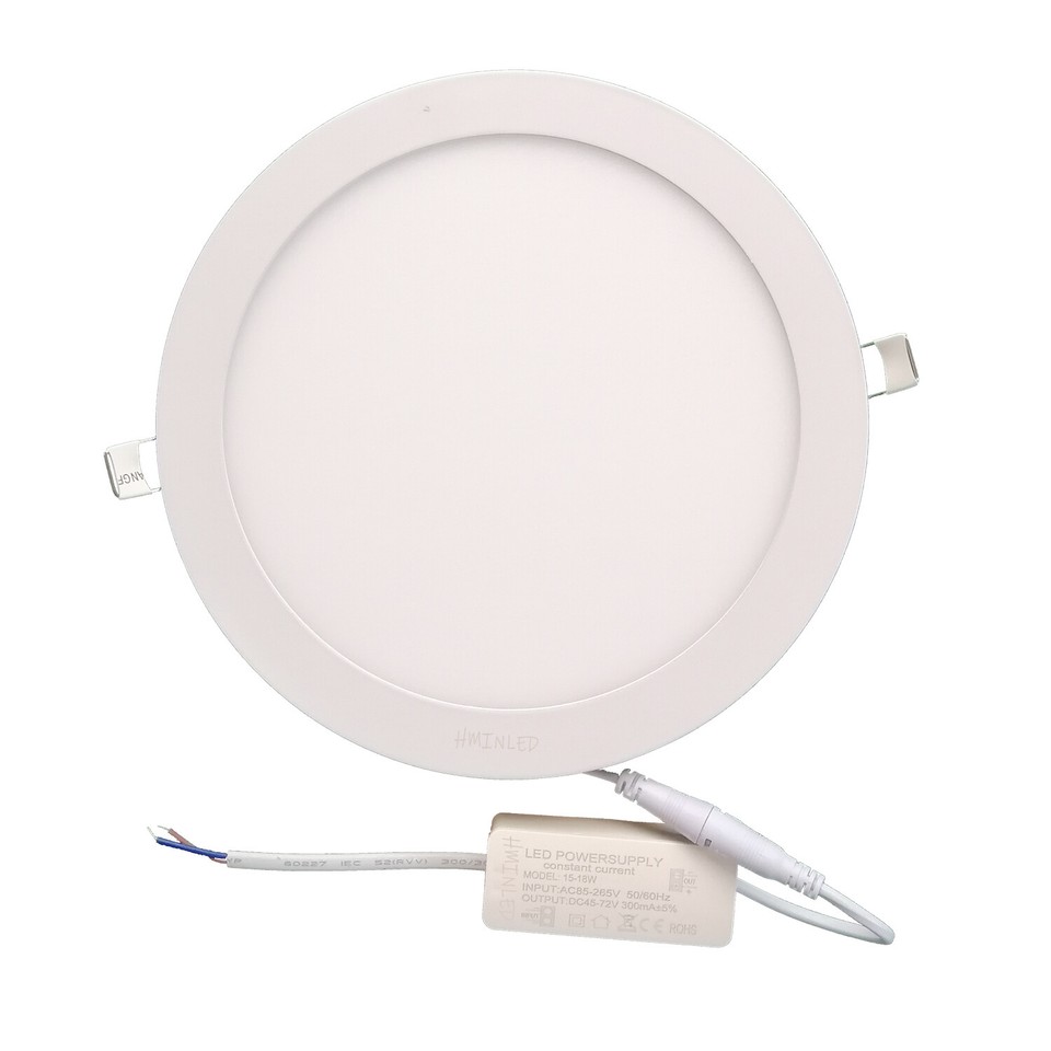 18W 15W 12W 9W 6W 3W LED Round Recessed Ceiling Flat Panel Down Light ...
