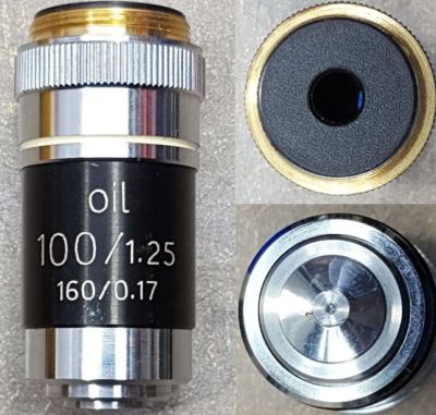 Parco microscope oil objective lens 100/1.25, 160/0.17. | eBay