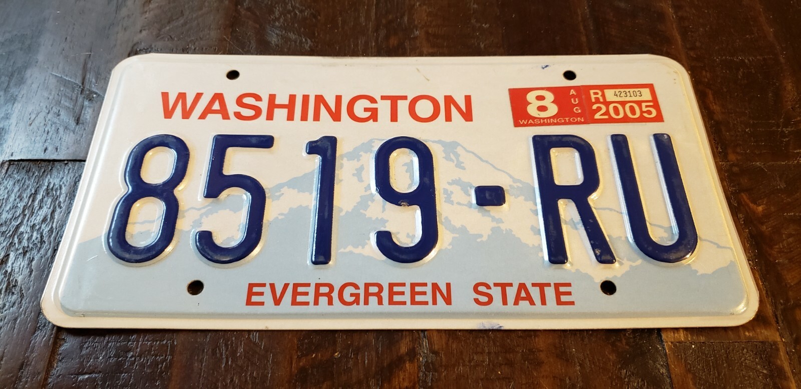 2005 WASHINGTON Evergreen State License Plate 8519 - RU. Fast Free ...