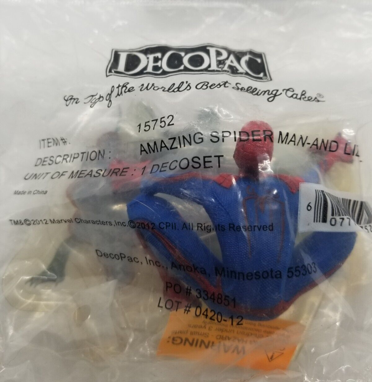 CAKE TOPPER Spiderman & Lizard Marvel Characters by Decopac Sealed NEW ...