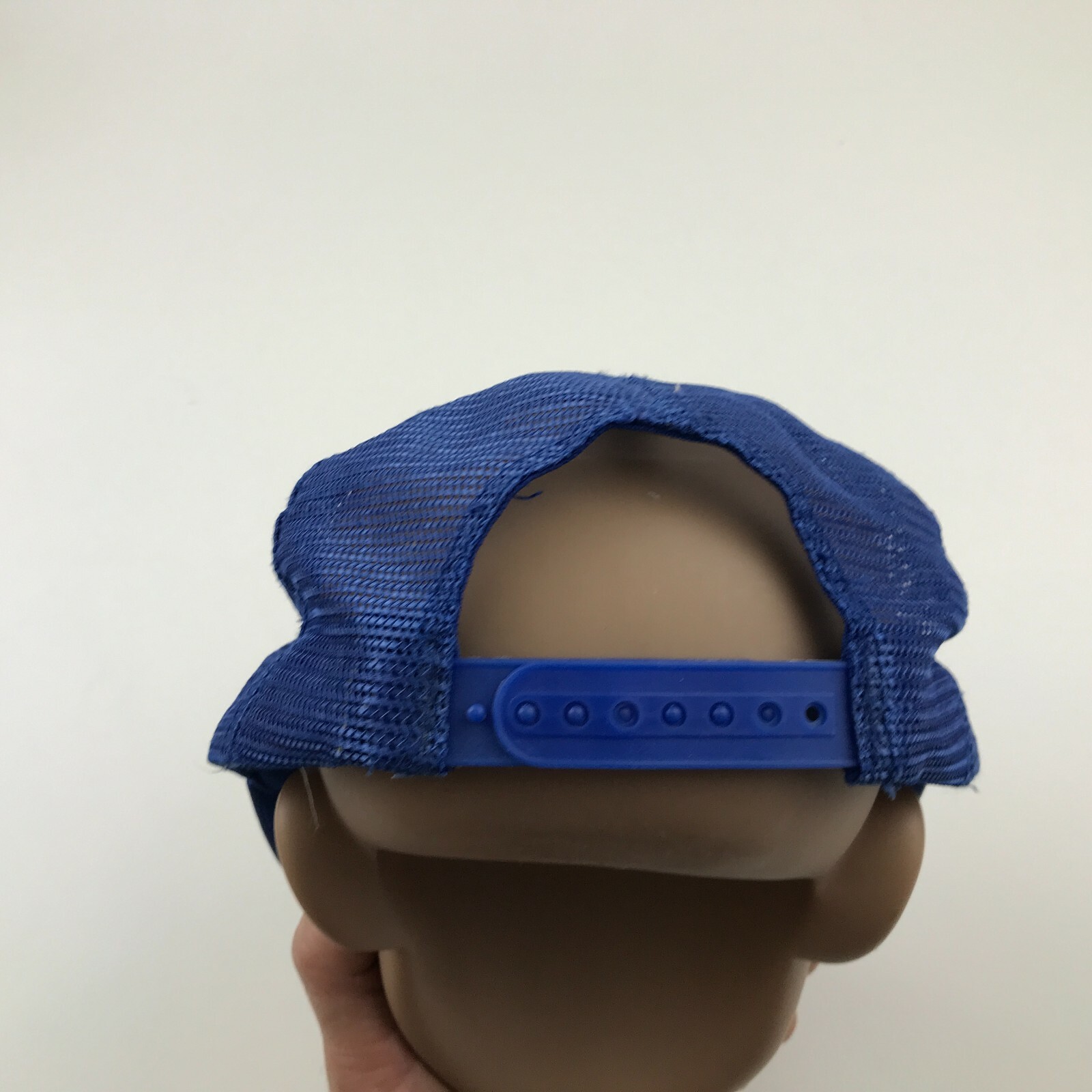 VINTAGE Jaenson Wire Hat Cap Snapback Trucker Blue White Stucco Netting ...