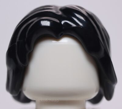 Lego Black Minifig Hair Mid Length Tousled with Center Part | eBay