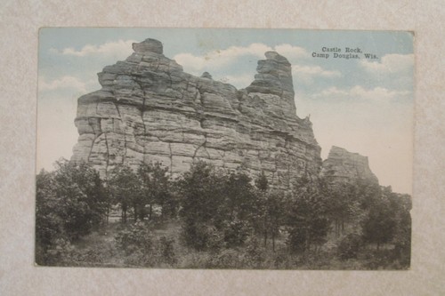d205 vintage postcard Castle Rock Camp Douglas Wisconsin WI Wis E C ...