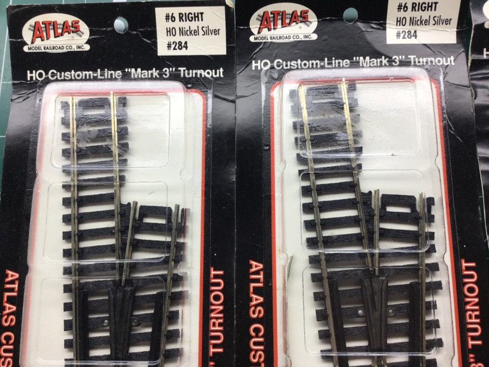 Lot of 4 HO Atlas Custom Line #6 “Mark 3” Turnouts Nickel Silver Code ...