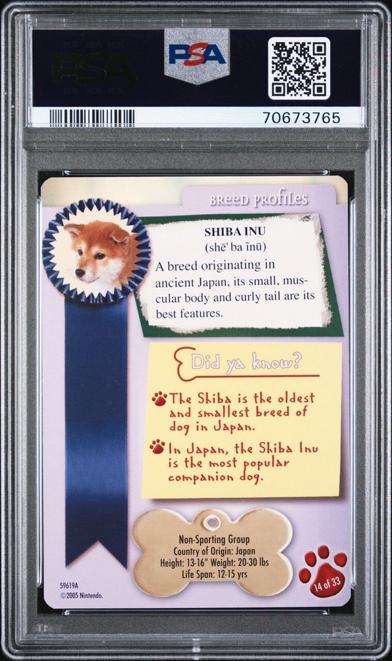 Shiba Inu 2005 Nintendogs #14 Rookie Card RC PSA 10 Gem Mint POP 1 | eBay