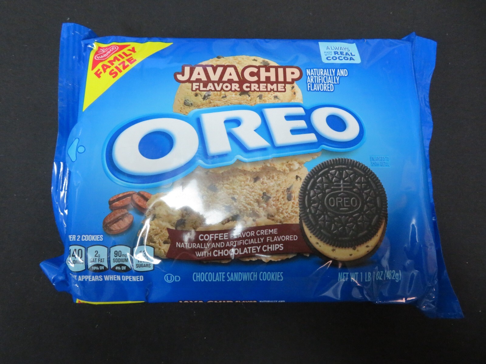 (1) Package Nabisco Java Flavored Creme Oreo Chocolate Sandwich Cookies ...
