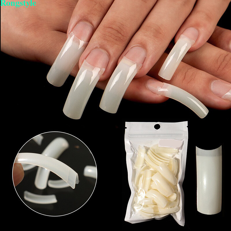 100/500pcs Curved Hawk Nail Tips - Acrylic Half Cover Nails Manicure ...