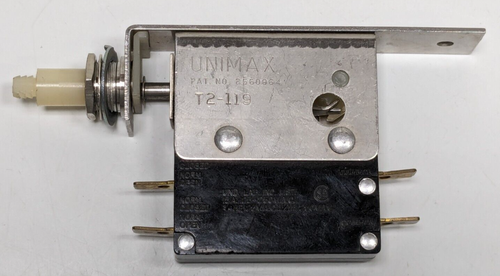 NEW UNIMAX T2-119 15A 125/250VAC SNAP ACTION SWITCH - PLUNGER ACTUATOR ...