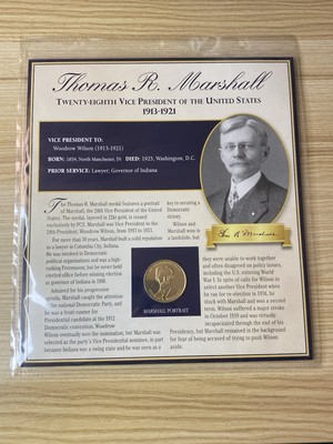 Thomas R. Marshall United States Vice President Medal PCS Stamps ...