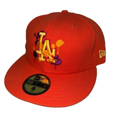New Era Los Angeles Dodgers 59FIFTY Fitted Drip Hat Cap - Orange | eBay
