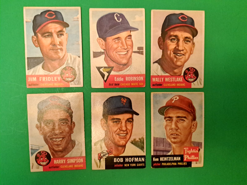 Six 1953 Topps Baseball Common Cards GREAT CENTERING! | eBay