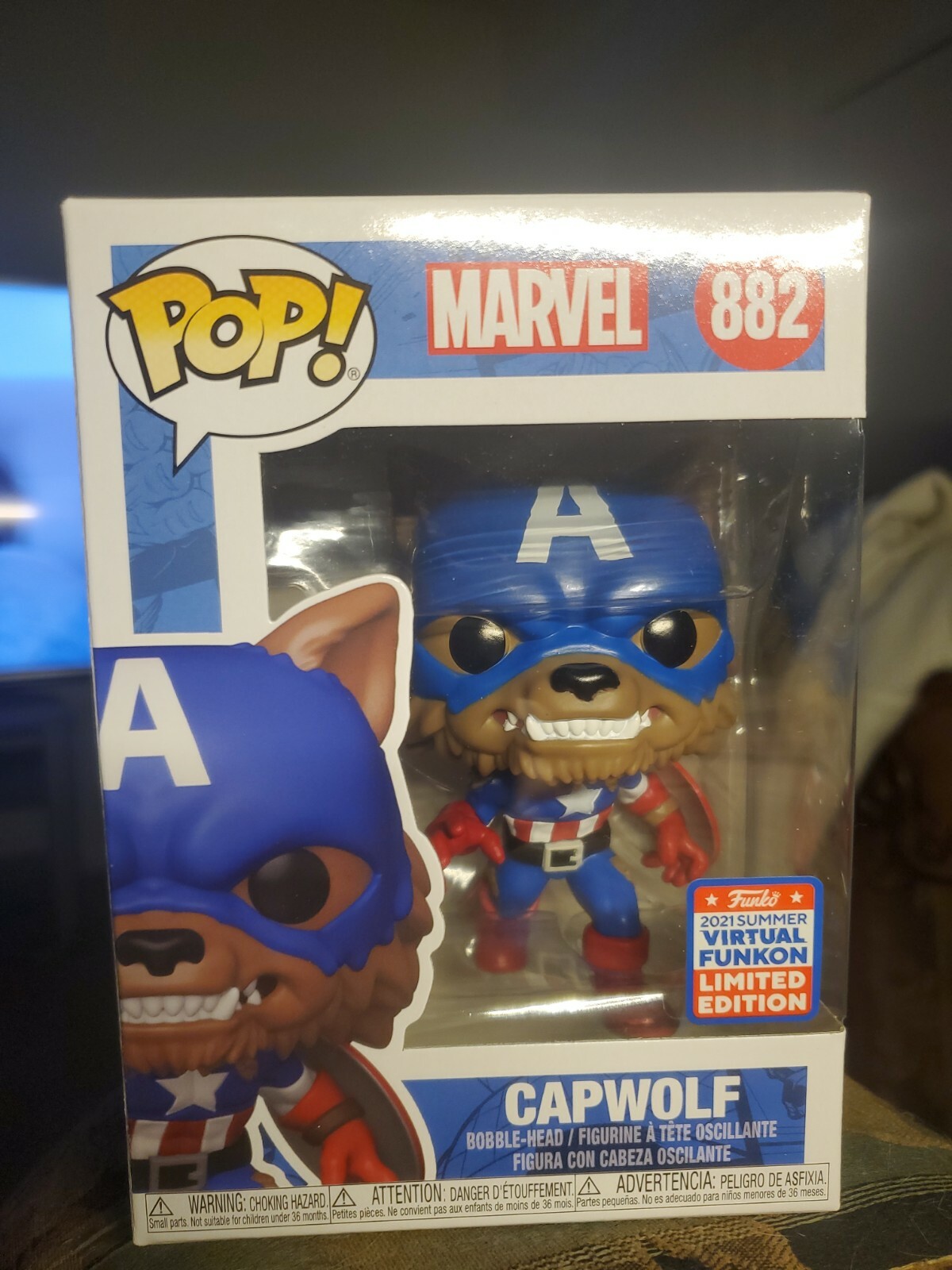 Funko Pop! Capwolf Marvel Virtual Funkon Official Sticker 882 | eBay