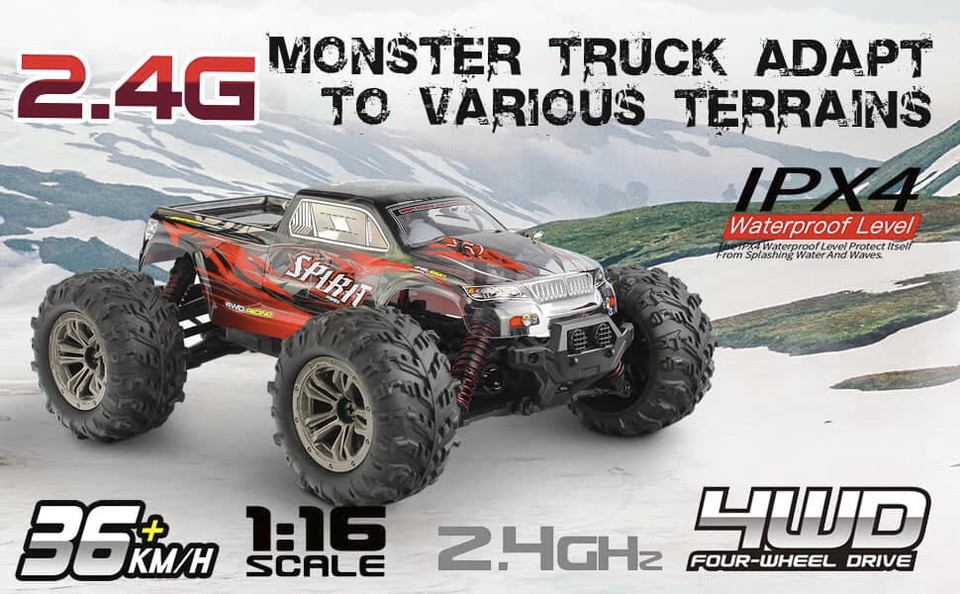 1:16 2.4Ghz 4WD OffRoad Radio Control Electric Monster Truck RC Car Toy ...