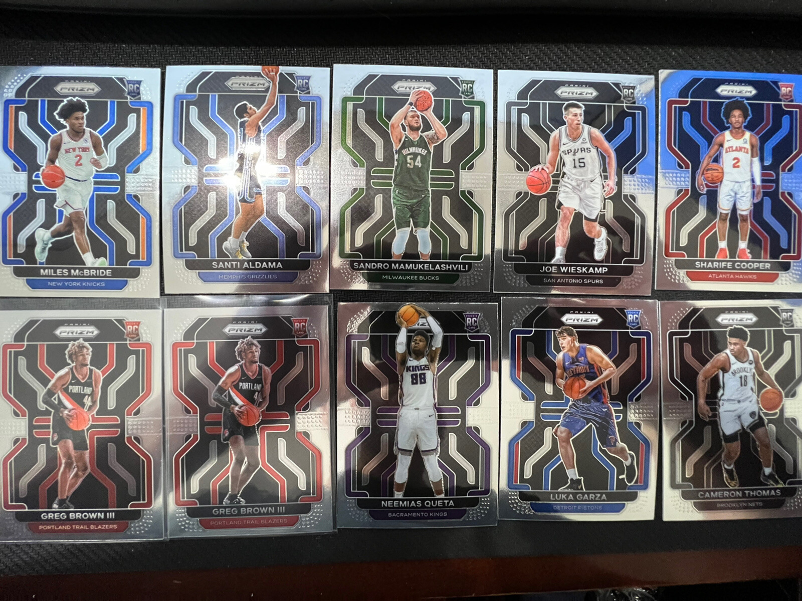 Lot of (10) 2021-22 Prizm Basketball RCs McBride Brown Garza Cooper ...