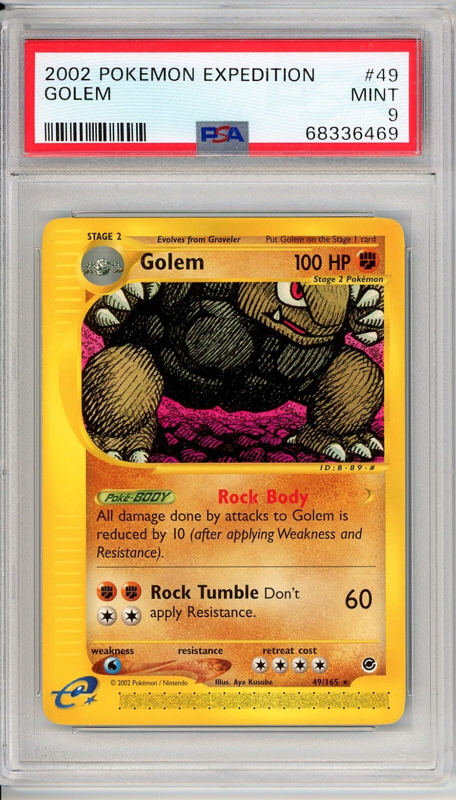 Pokémon Expedition Set Regular Finish Golem eReader 49/165 - PSA 9 | eBay