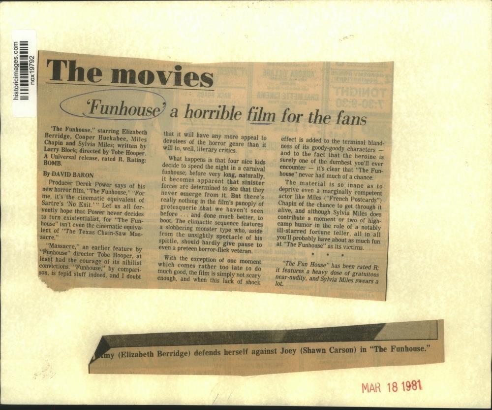 Shawn Carson The Funhouse The Funhouse (1981): Movie Vs Book