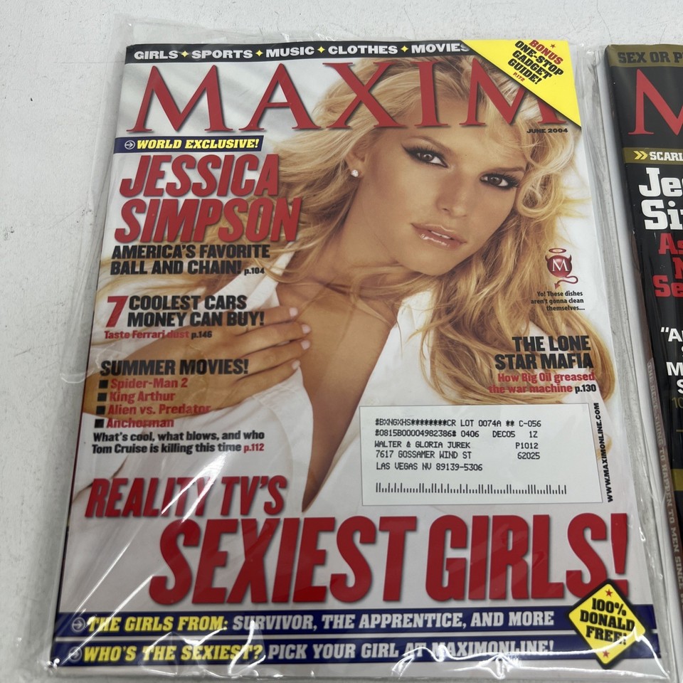 Maxim Magazine Lot Of 2 Jessica Simpson- June 2004 & July 2006 | eBay