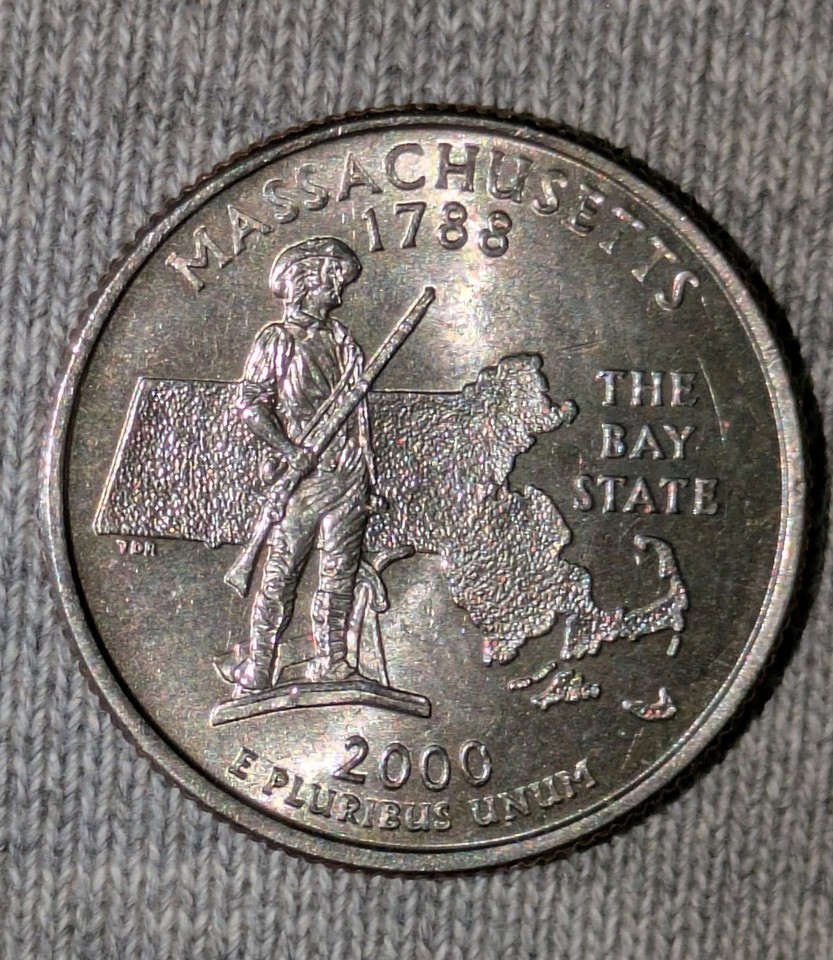 2000-P 25c Massachusetts State Quarter Extra Shiny Excellent Condition ...