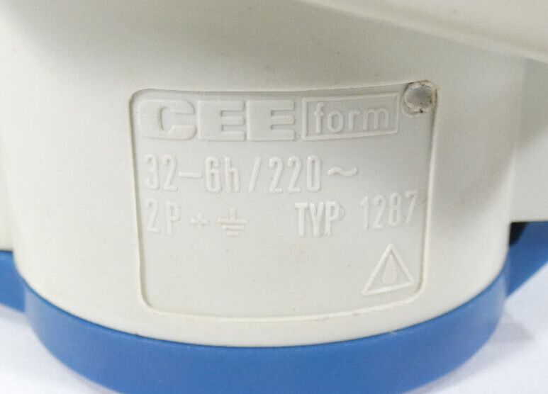 CEEform Anbausteckdose 32-6h/220~ | 3 polig | Typ 1287 | Abgewinkelt ...