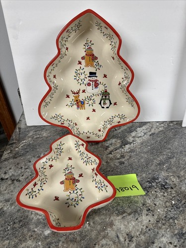 2 Temptations Tara Winter Whimsy Tree Shape Nesting Bowls 1QT 3Qt ...
