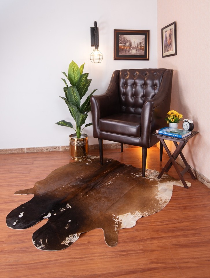 Cow Hide Rug Brown 5x5 ft Cow Skin Animal Hide Hair on Leather Cowhide ...