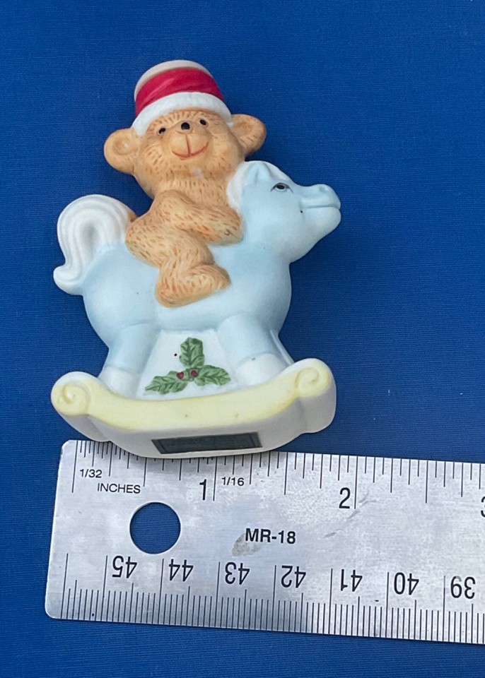 2 Pc.JASCO Twinkle Tree Rocker Gold Teddy Bear Riding A Blue Horse | eBay