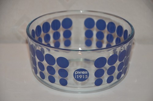 Pyrex Blue Polka Dot, 1 Quart, 1915 Glass Anniversary Bowl, Marked | eBay