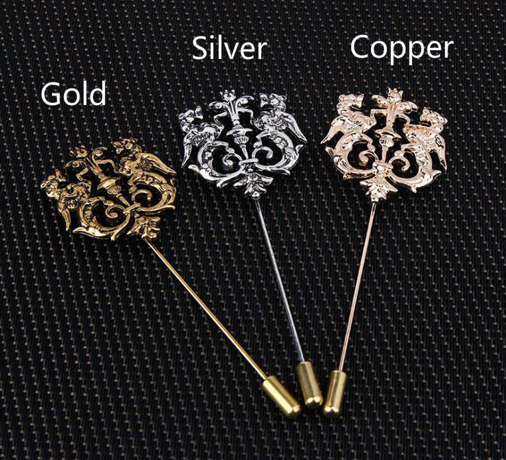 14 style Men's Brooch Lapel Badge Suit Pin Chest Metal Collar Pin ...