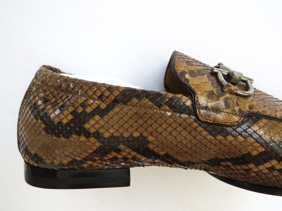 GUCCI Python Snakeskin Leather Horsebit Loafers Shoes Size 7 G 7.5 US ...