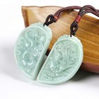 A Pair Jade Necklace Pendant Phoenix Dragon Jewelry Lucky Creativity ...