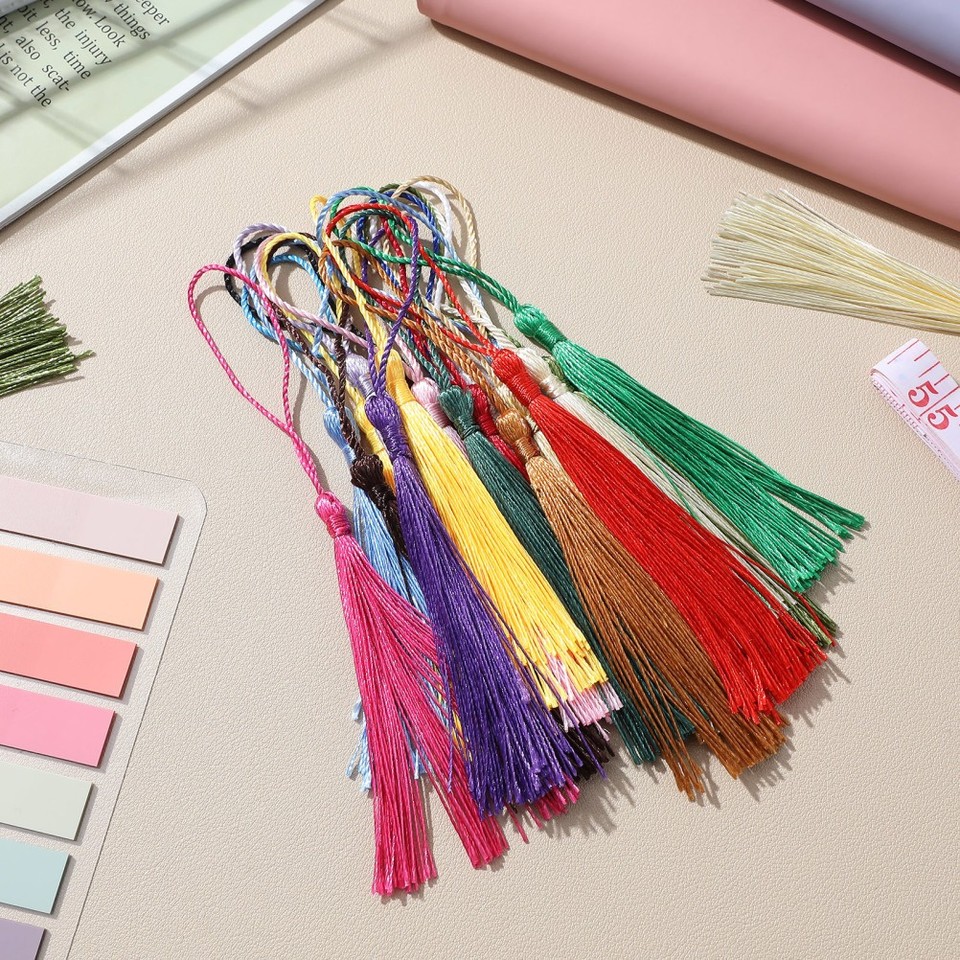 100 Pcs Tassels Keychain Bookmark Tassels Charms Key Tassels Bag Charms ...
