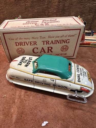Vintage 1950s Marx Driver Training Car Safe Driving School Windup ...